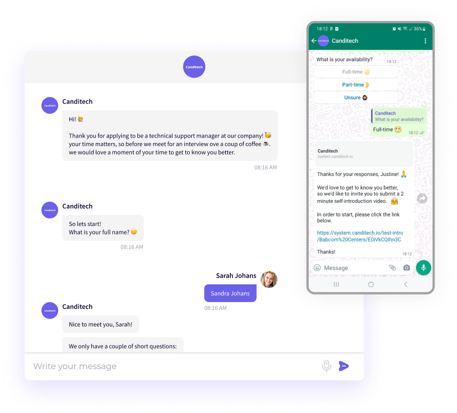 Automated Recruitment Chatbot to Streamline your Hiring | Canditech
